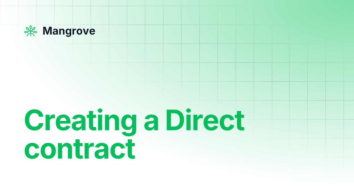 Creating a Direct contract | Mangrove