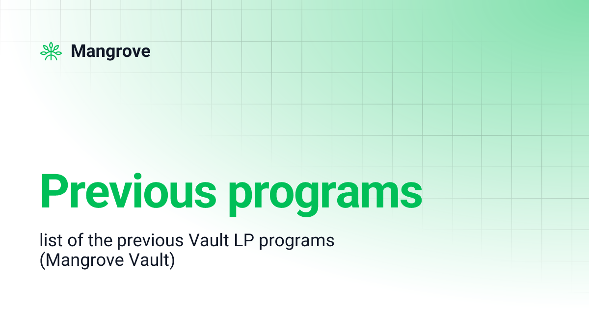 Previous programs | Mangrove